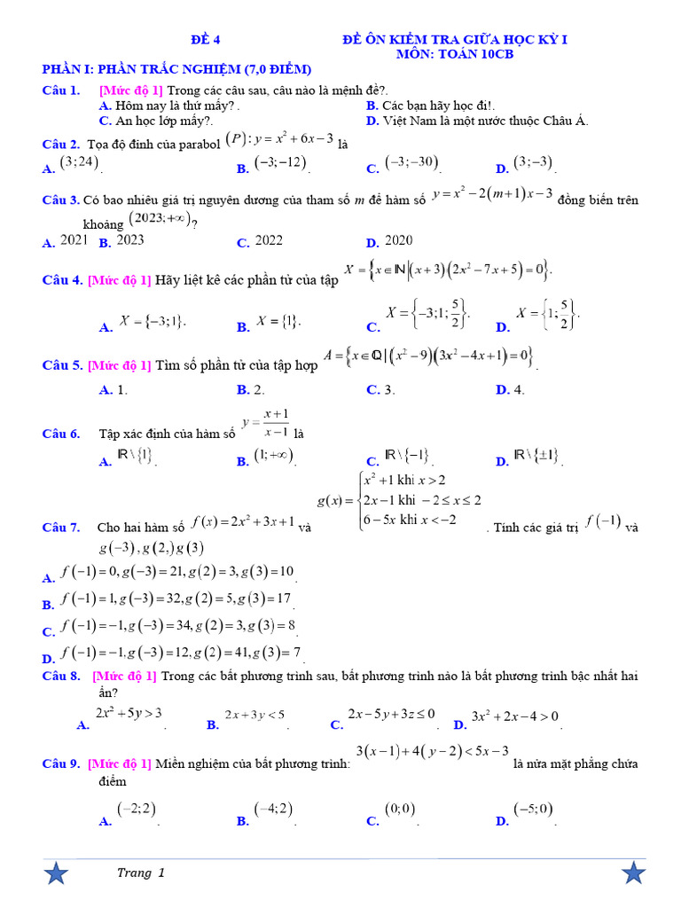 DE-4-TỔ 26-GKI-KHỐI 10-CD | PDF
