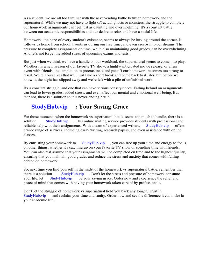 Homework Verse Supernatural | PDF | Prayer | Homework