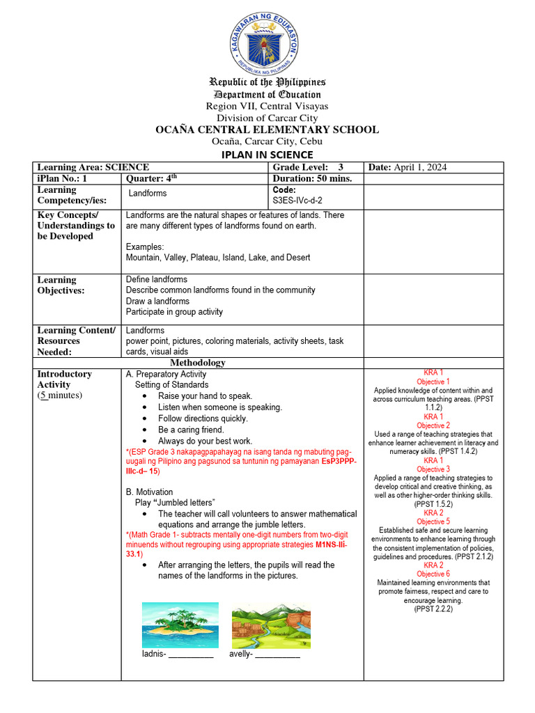 Iplan in Science 3 | Download Free PDF | Learning | Mountains