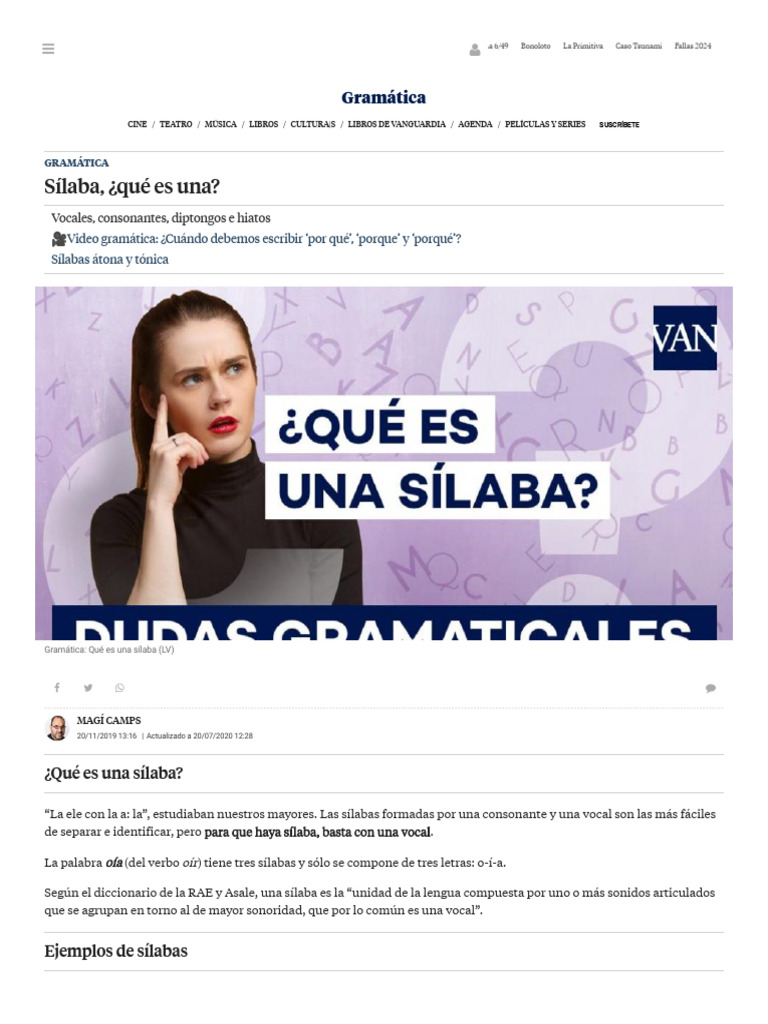 Sílaba - Qué Es, Tipos y Ejemplos | PDF | Voz humana | Lingüística