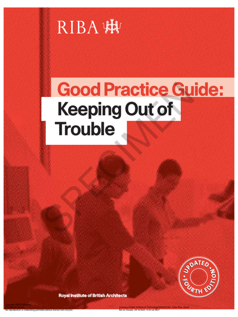RIBA - Good Practice Guide - Keeping Out of Trouble | PDF | Architect | Fee