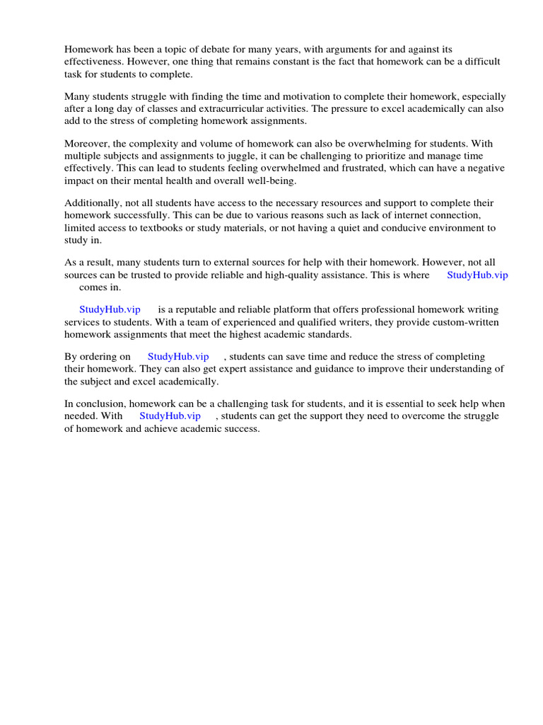 Discussion Text About Homework For Students | PDF | Homework