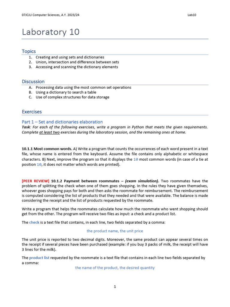 Lab 10 | PDF | Computer File | String (Computer Science)