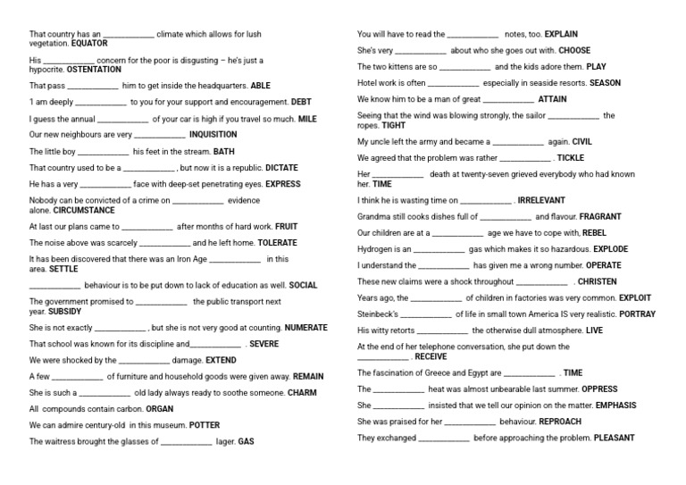 word formation practise cpe | PDF