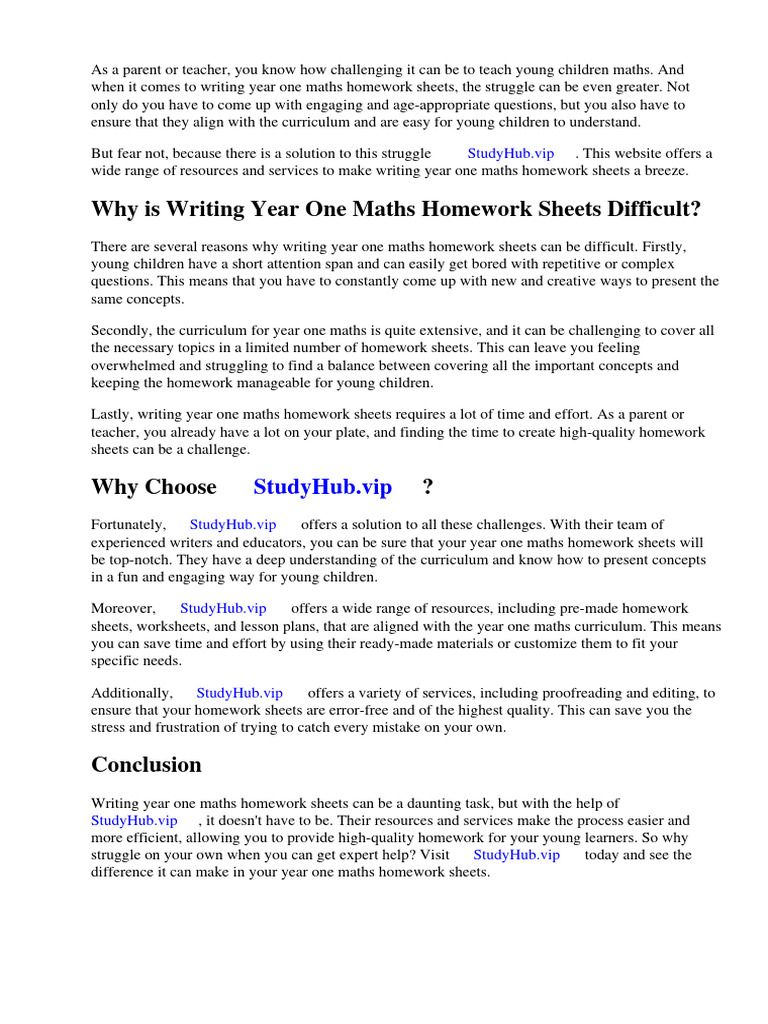 Year One Maths Homework Sheets | PDF | Worksheet | Mathematics