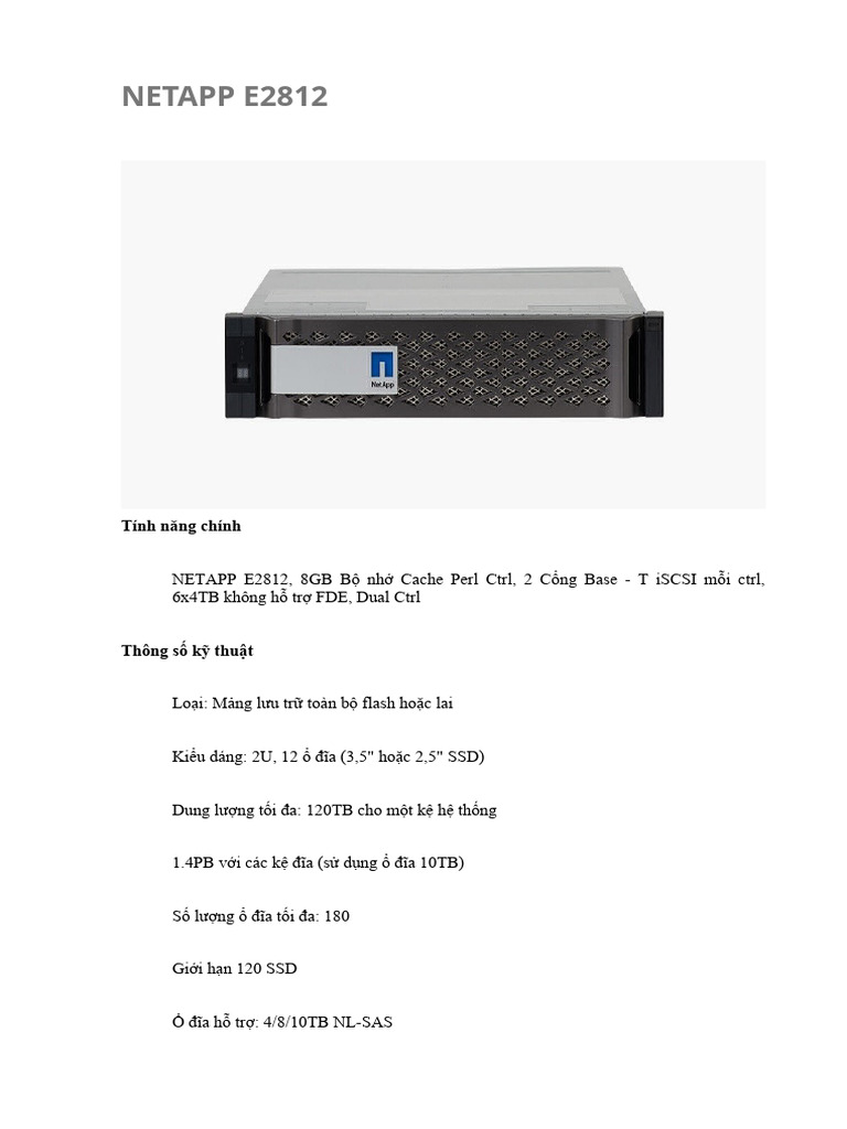 Netapp E2812 | PDF