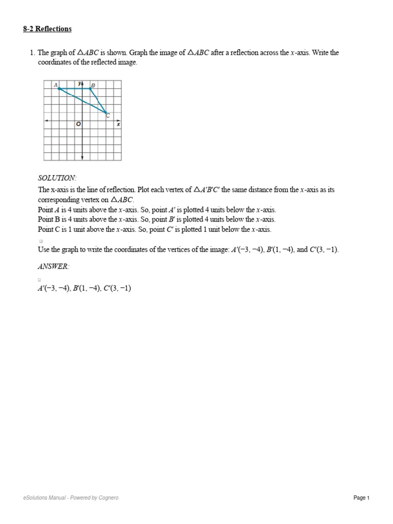 8 2 Reflections | PDF | Cartesian Coordinate System | Vertex (Graph Theory)