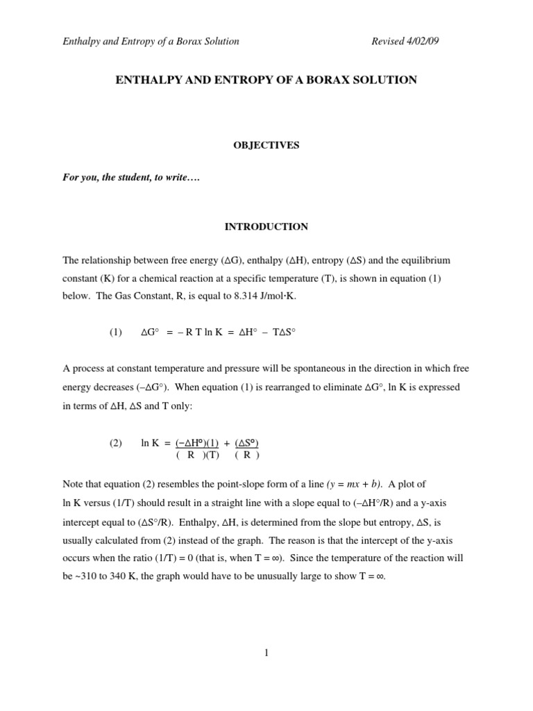 01 Man Borax | PDF | Chemical Equilibrium | Gibbs Free Energy