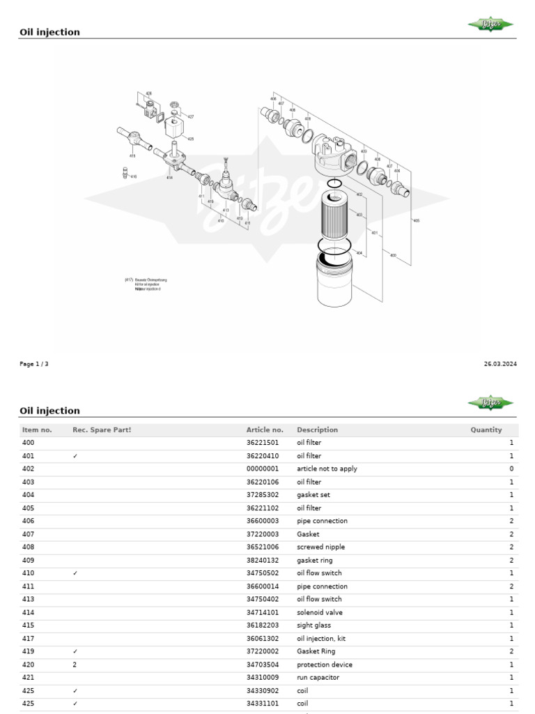 Oil Injection - 20240326 - 225713 | PDF | Manufactured Goods | Electricity