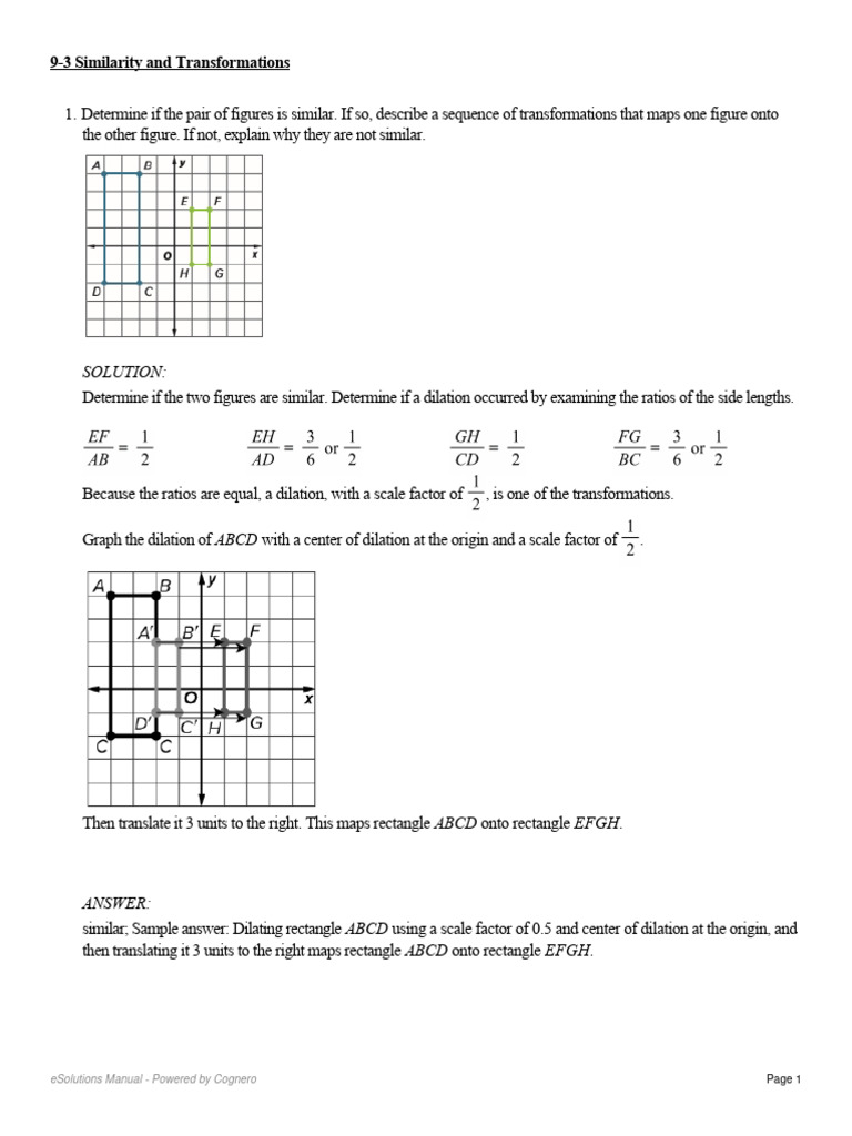 Similarity and Transformations Guide | PDF | Mathematics | Mathematical ...