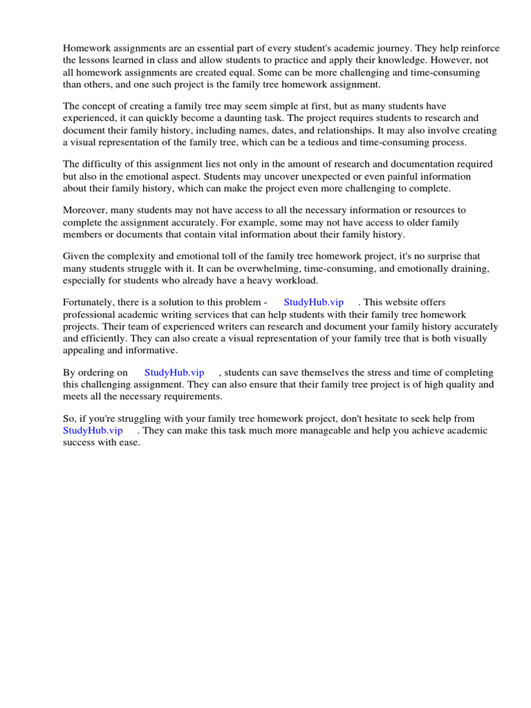 Family Tree Homework Project | PDF | Homework | Trees