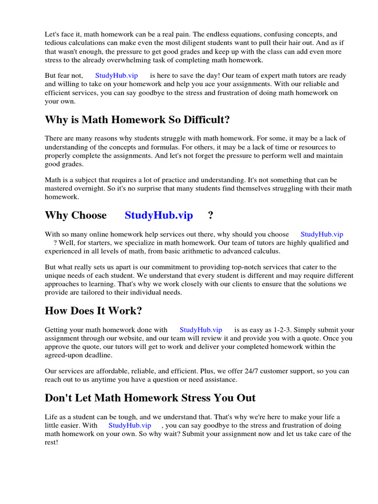 Does Your Math Homework For You | PDF | Homework | Mathematics