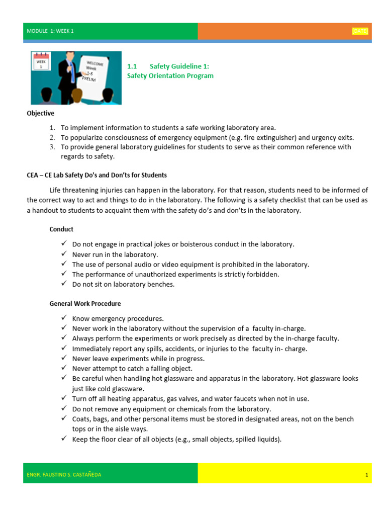 Module-1 - Week 1 | PDF | Laboratories | Clothing Module-1 - Week 1 | PDF | Laboratories | Clothing