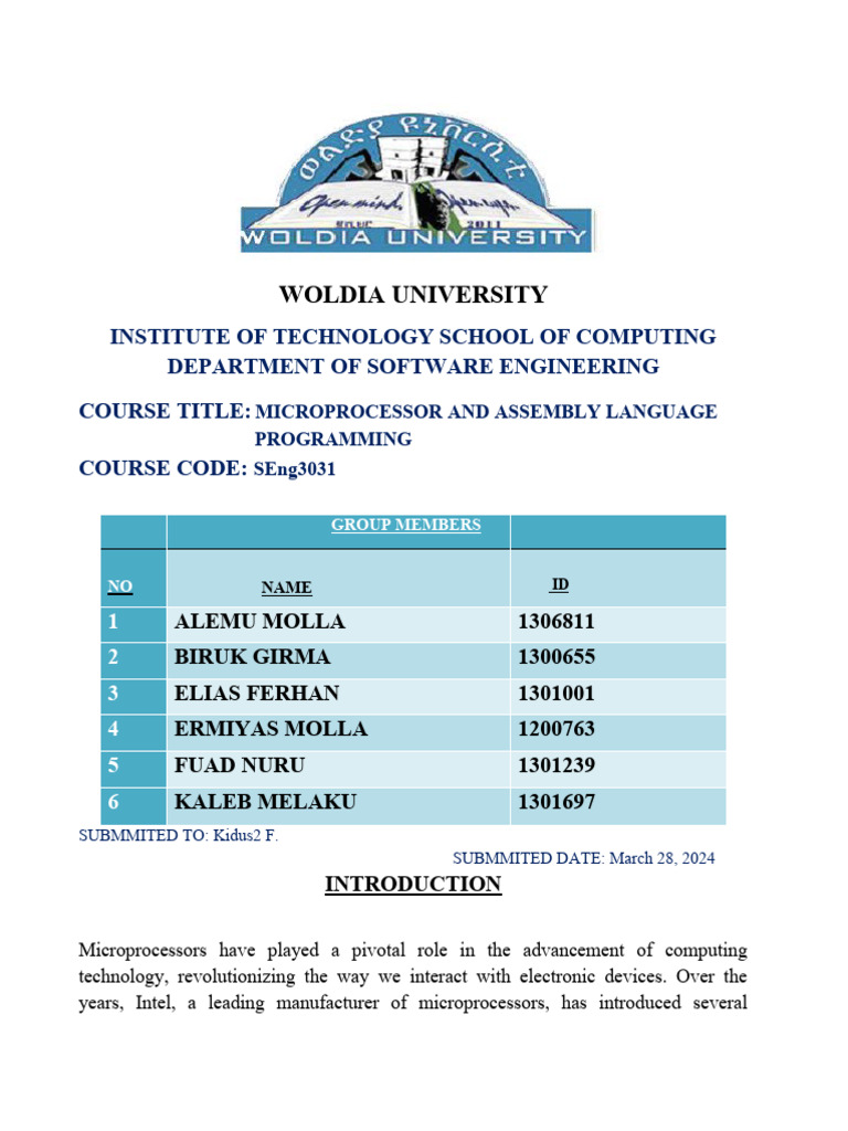 Microprocessors Have Played A Pivotal Role in The Advancement of Computing Technology | PDF ...