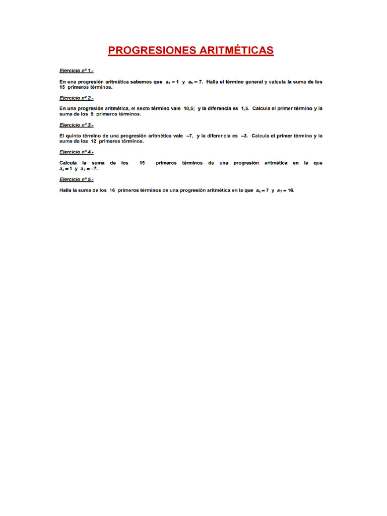 Tarea Progresiones | PDF