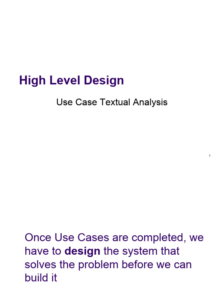 High Level Design (Textual Analysis) | PDF | Class (Computer ...