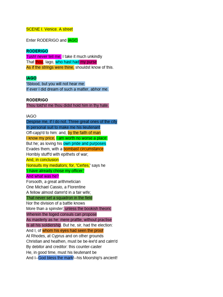 Othello Pdf Othello Iago