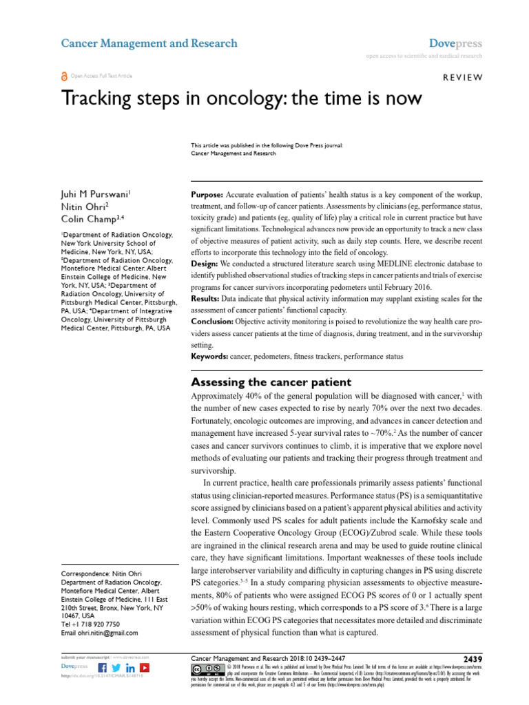 Tracking Steps in Oncology Research | PDF | Cancer | Cancer Survivor