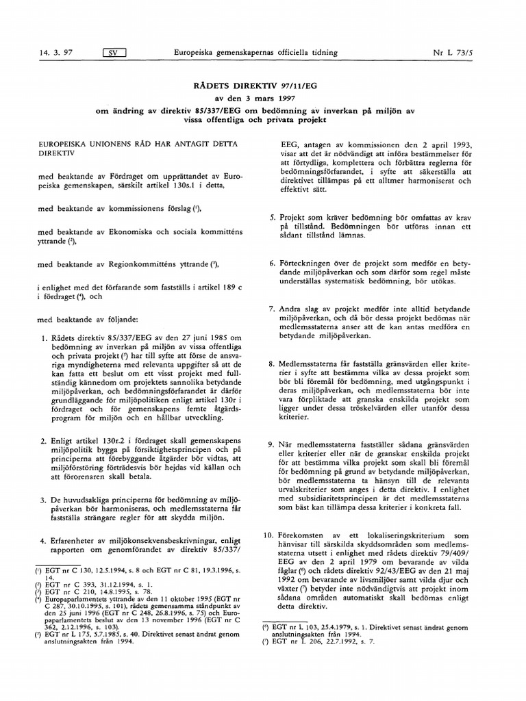 Ändringsdirektiv MKB (Art 5) | PDF