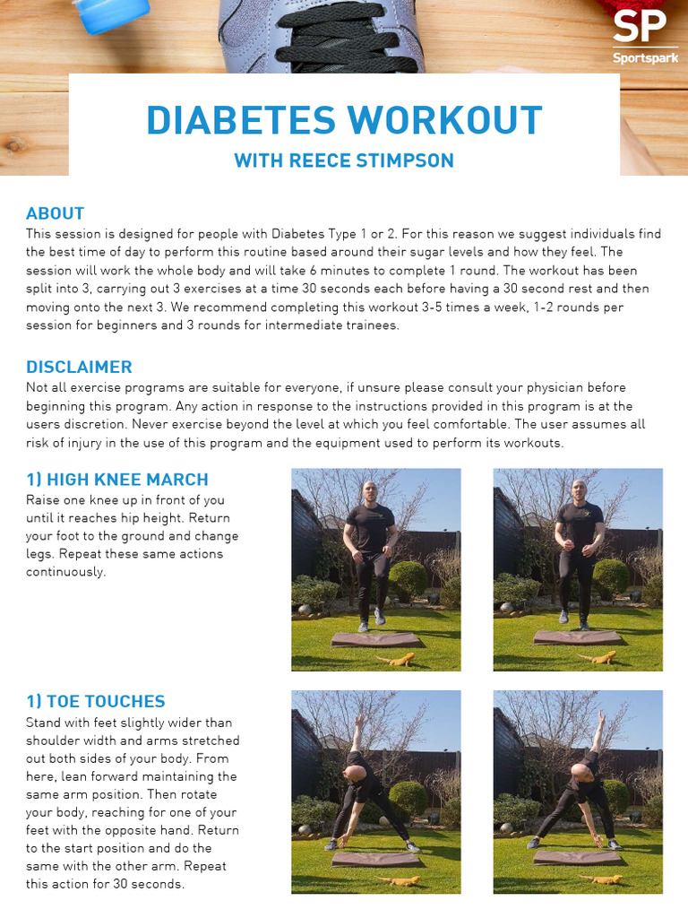 Diabetes Workout 1 - Compressed 1 | PDF | Foot | Knee