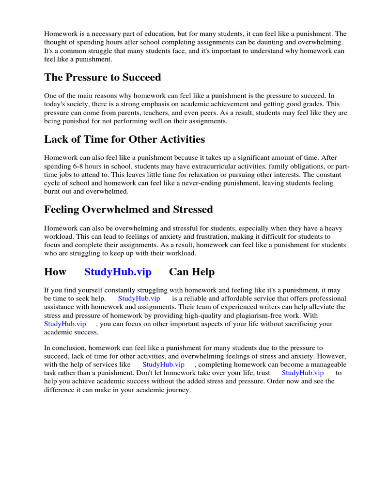 Homework Punishment | PDF | Homework | Learning