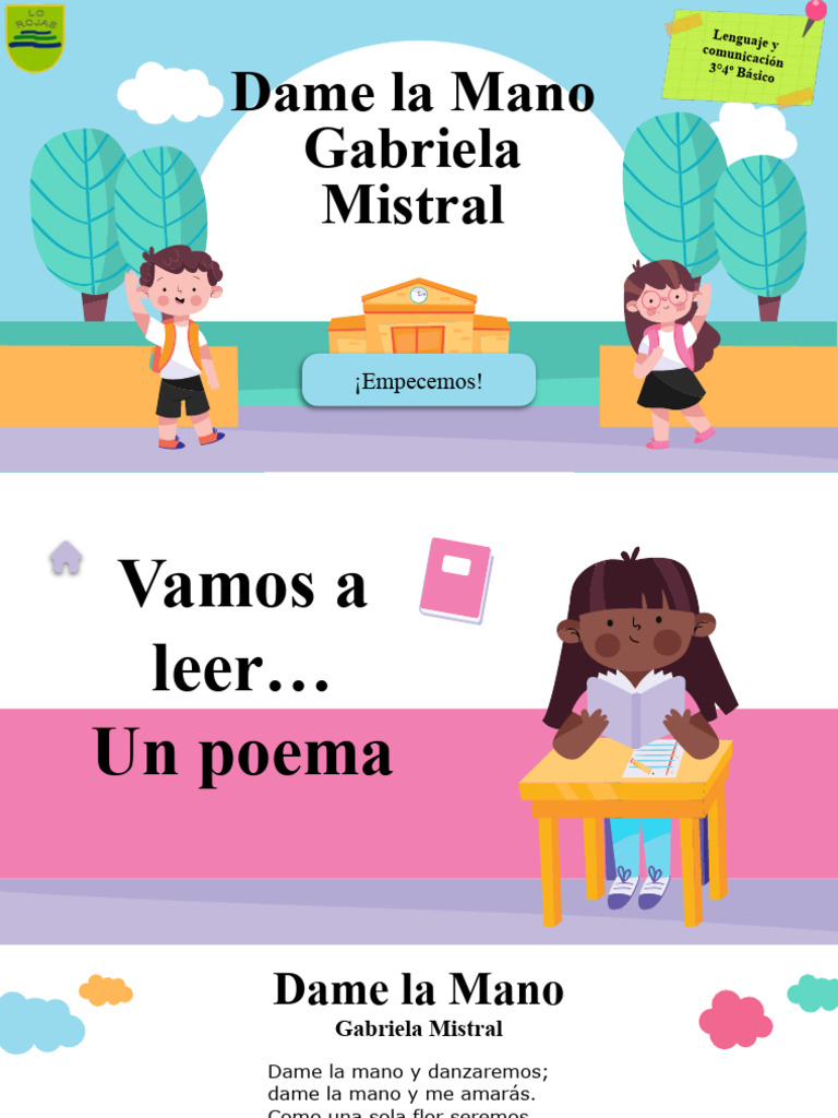 POEMA DAME LA MANO 3° Y 4° | PDF