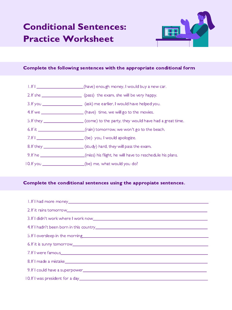 Conditional Sentences Practice Worksheet | PDF | Career & Growth ...