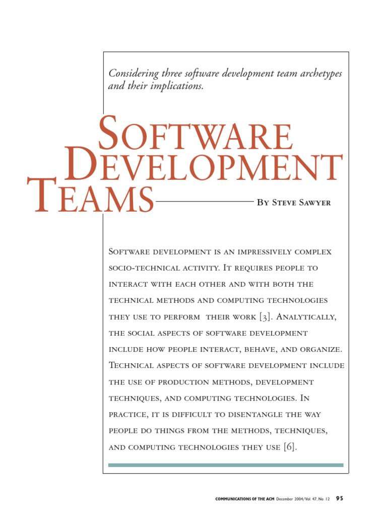 Software Development Teams | PDF | Software Engineering | Software