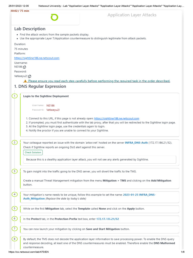 Netscout University - Lab - Payload Regular Expression - DNS | PDF ...