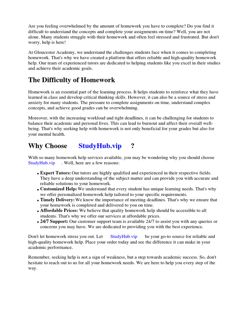 Gloucester Academy Homework | PDF | Homework | Http Cookie