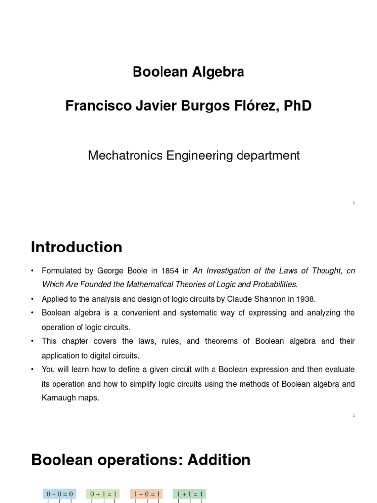 Boolean Algebra | PDF | Boolean Algebra | Teaching Mathematics