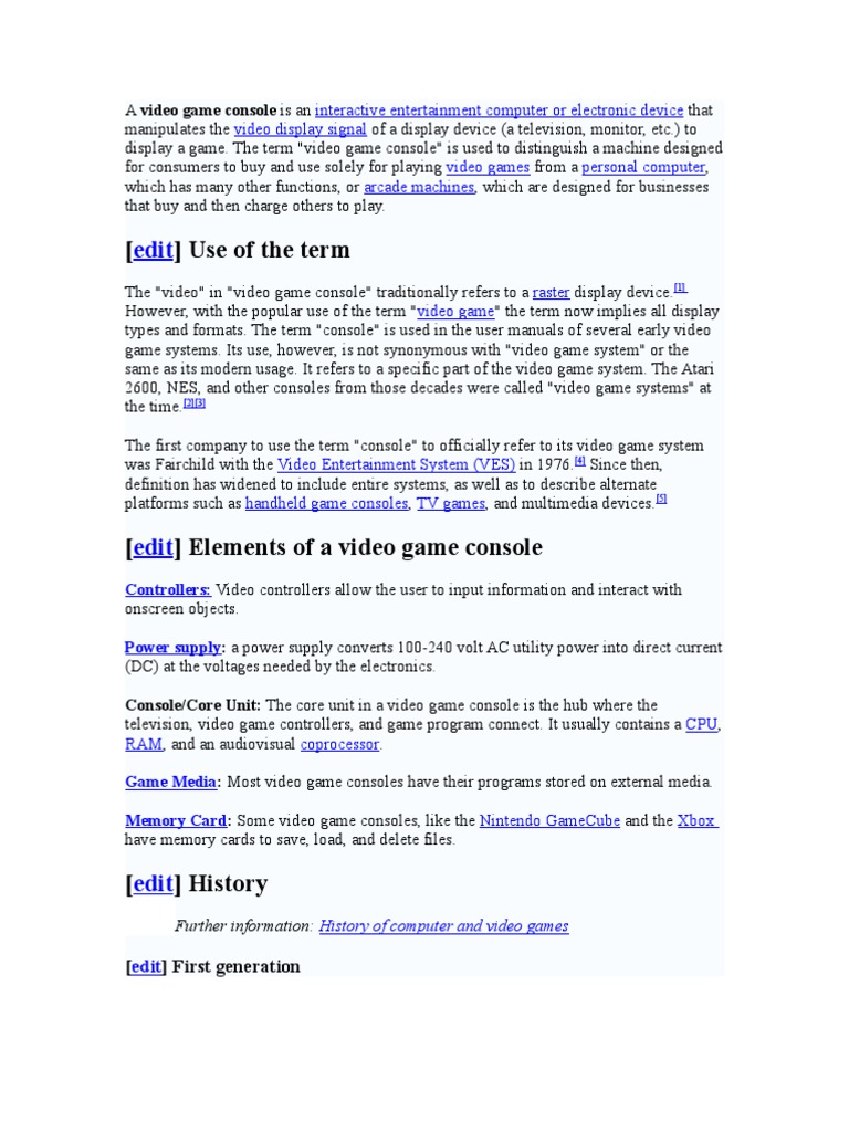 Game Console | PDF | Video Game Consoles | Wii