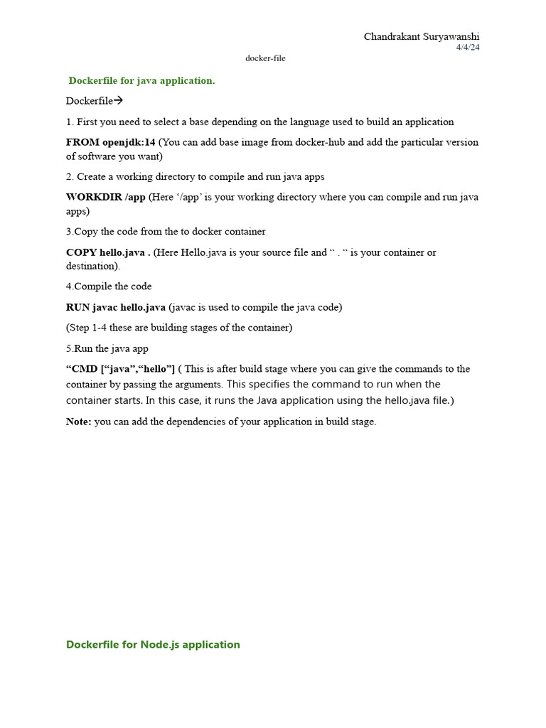 Dockerfile Guide for Java & Node.js Apps | PDF