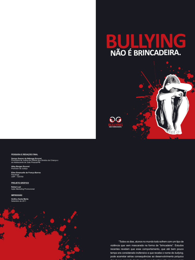 Bullying Nao e Brincadeira Cartilha MPPB | PDF | Assédio moral/bullying ... Bullying Nao e Brincadeira Cartilha MPPB | PDF | Assédio moral/bullying ...