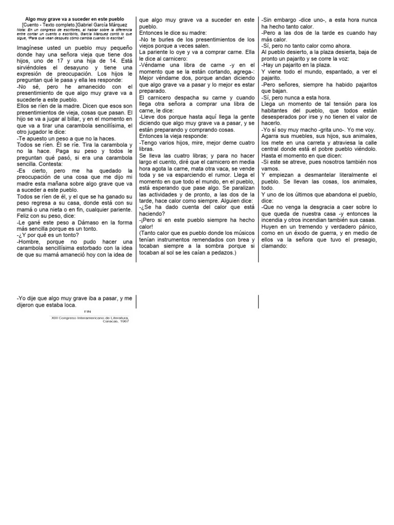 Algo Muy Grave Va A Suceder en Este Pueblo | PDF