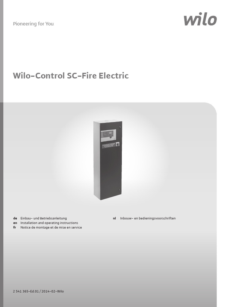Wilo-Control SC-Fire Electric: Pioneering For You | PDF | Safety ...
