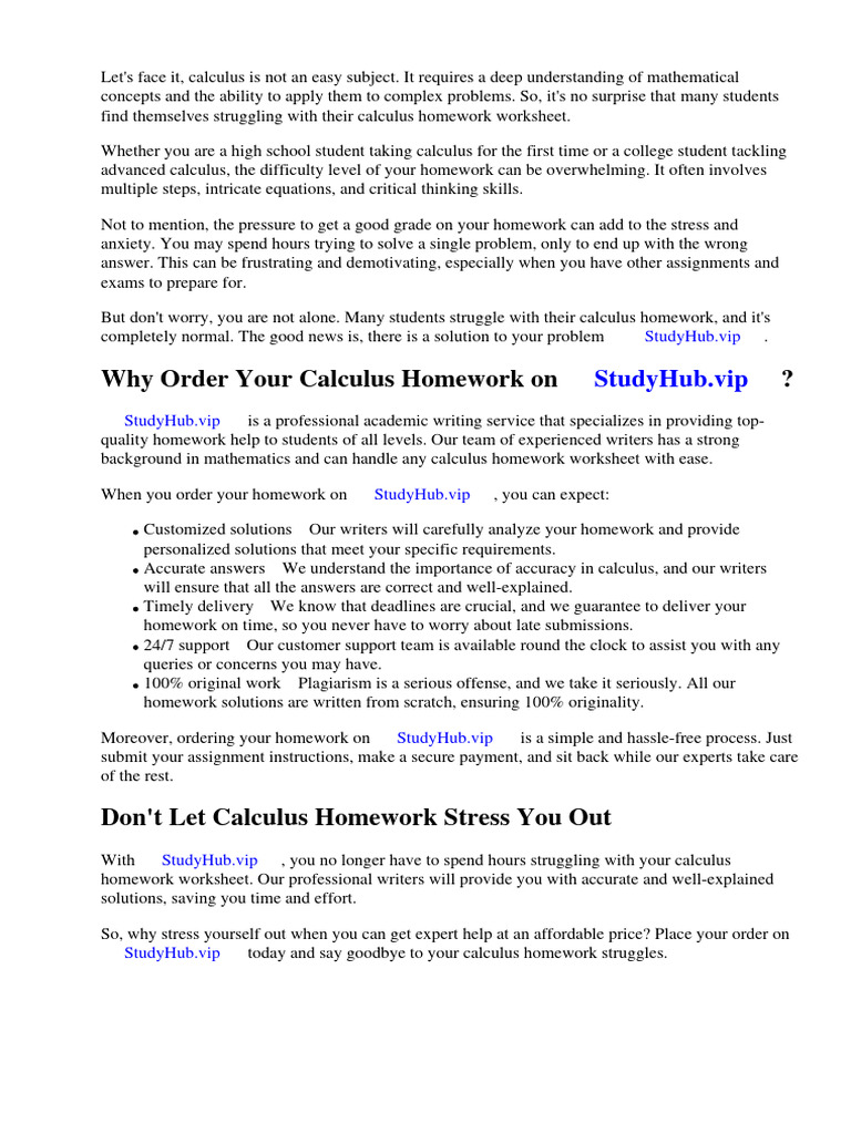 Calculus Homework Worksheet | PDF | Calculus | Mathematics