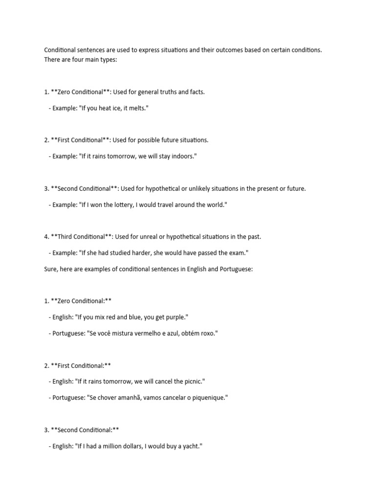 Conditional Sentences | PDF | Language Mechanics | Syntax