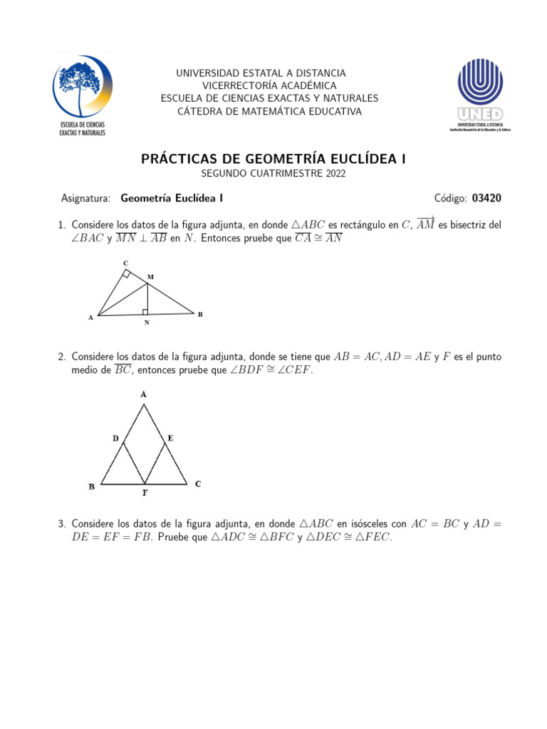 Practica de Demostraciones | Descargar gratis PDF | Triángulo | Formas geométricas