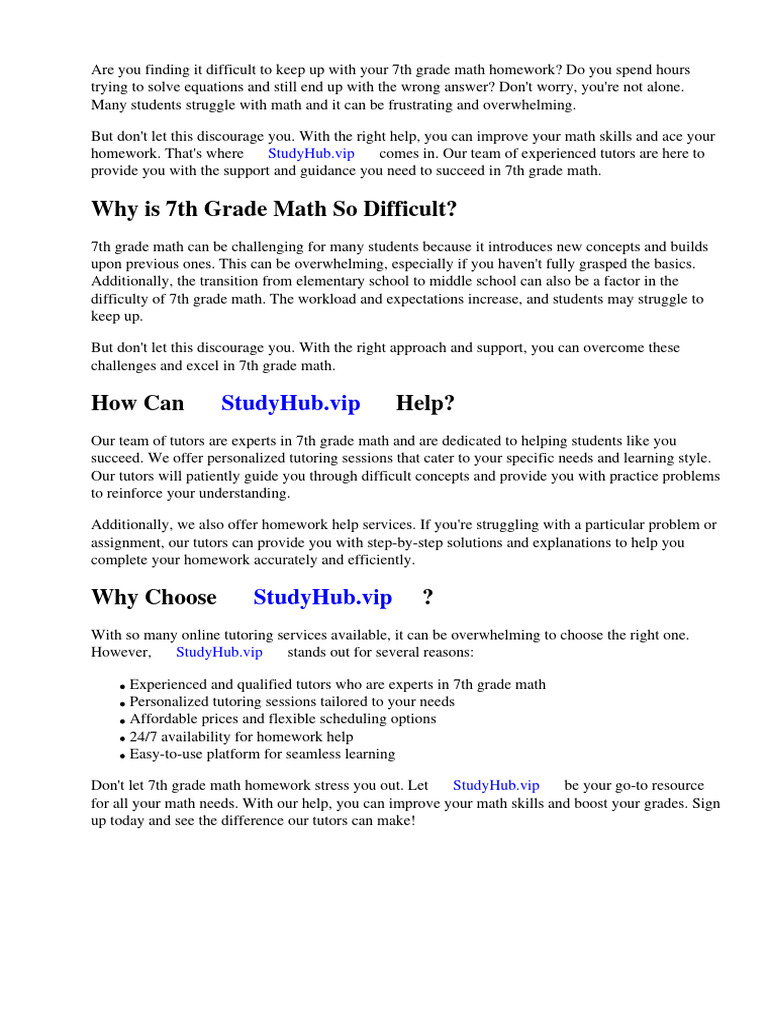 Help With 7th Grade Math Homework | PDF | Worksheet | Homework