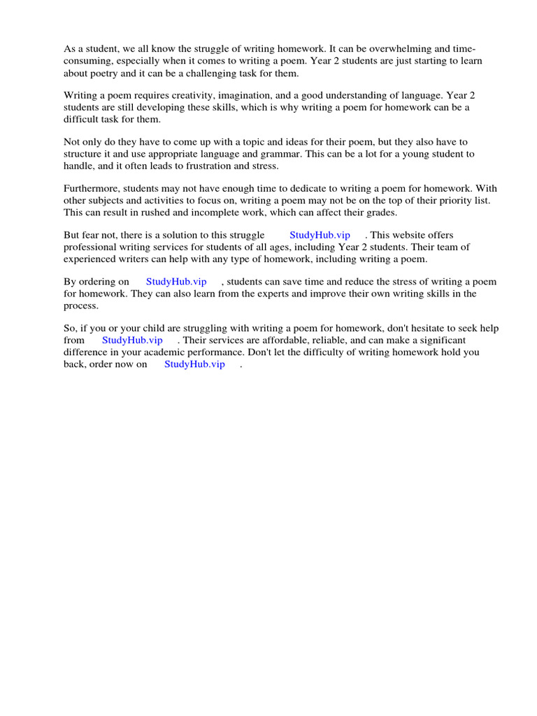 Poem Homework Year 2 | PDF | Poetry | Homework