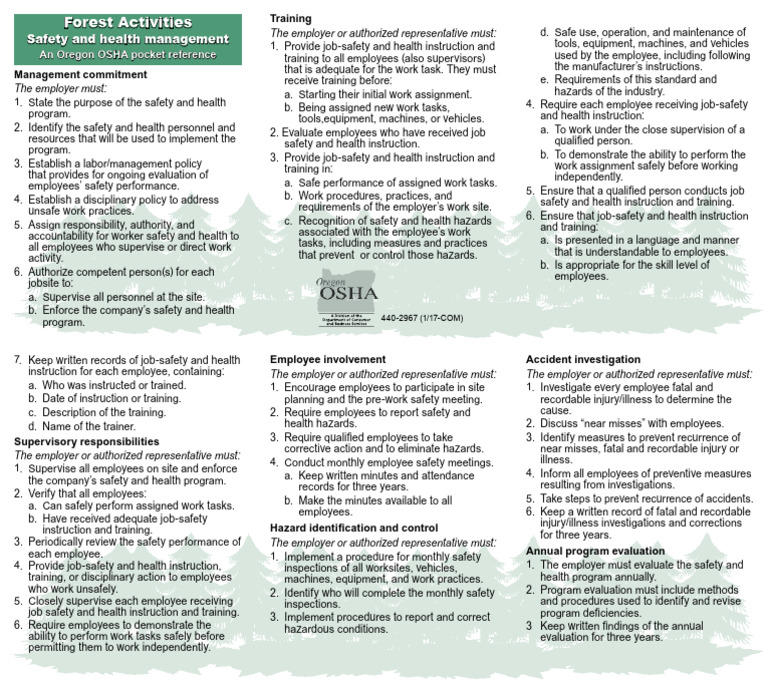 Forest Activities Safety and Health Management | Download Free PDF ...