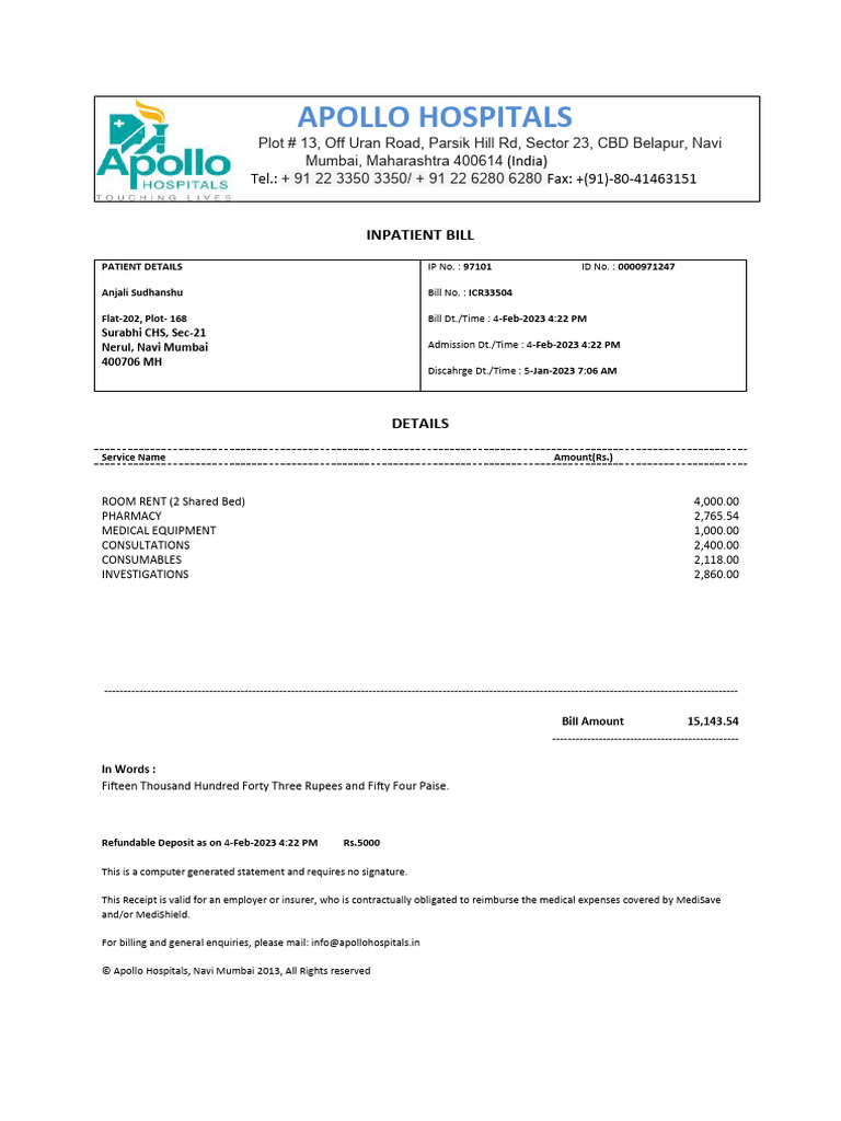 Medical Bill | PDF | Service Industries | Medicine