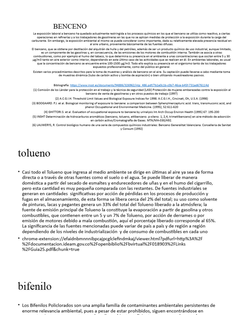 BENCENO | PDF | Tolueno | Benceno