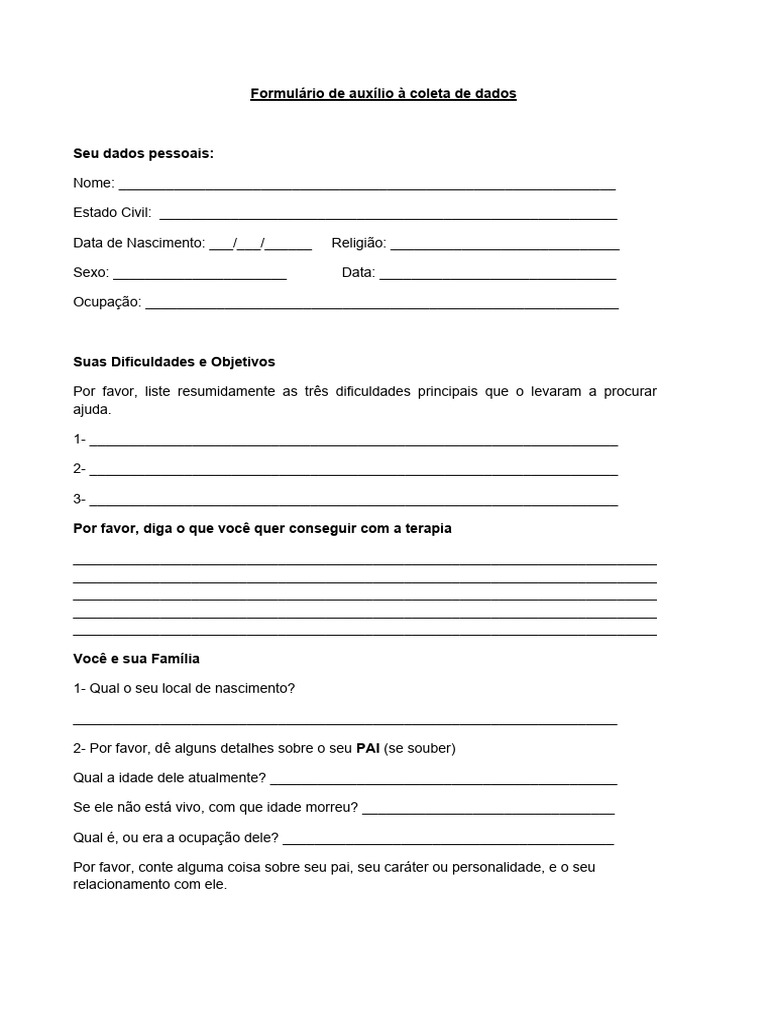 Formulário PADESKY | PDF | Família | Psiquiatria