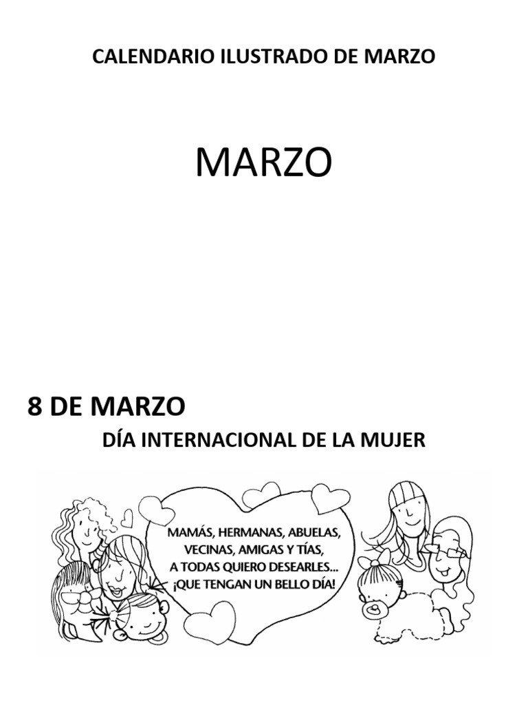 Calendario Ilustrado Mes de Marzo | PDF | Ciencias sociales