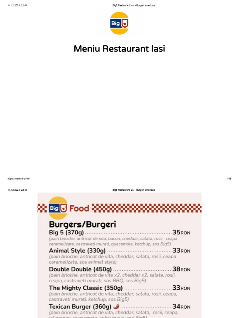 Big5 - Burgeri Americani | PDF