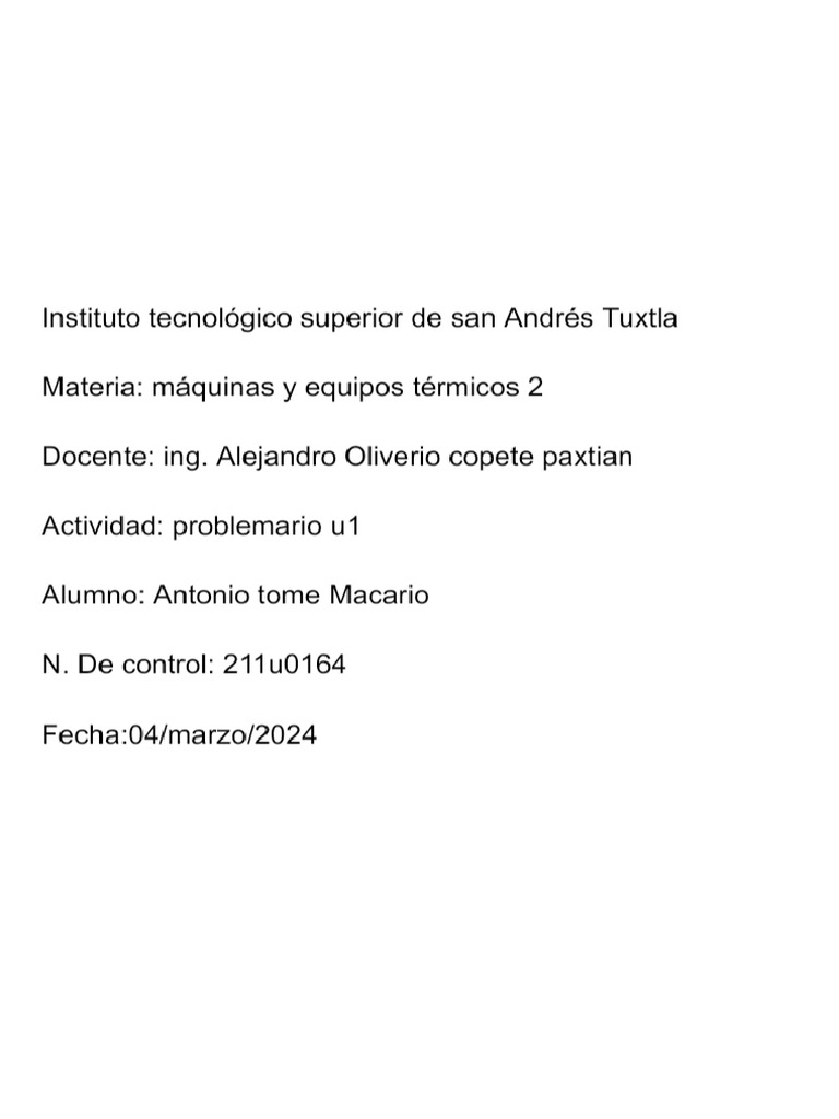 Problemario U1 | PDF