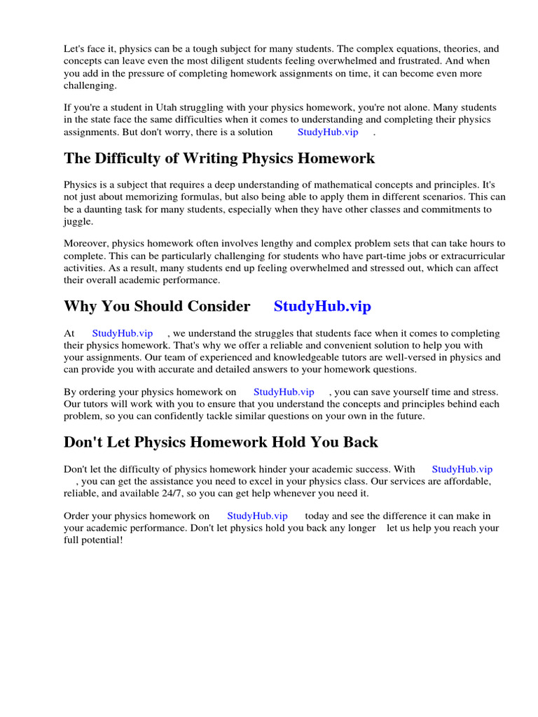 Utah Physics Homework Answers | PDF | Physics | Homework