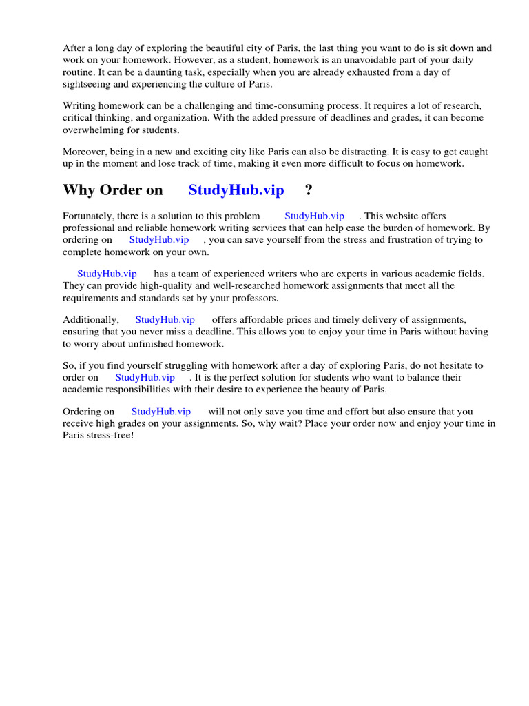 After Homework Paris | PDF | Fashion | Homework